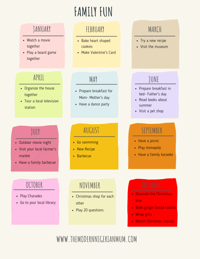 30 Family Bonding Ideas - The Modern Nigerian Mum